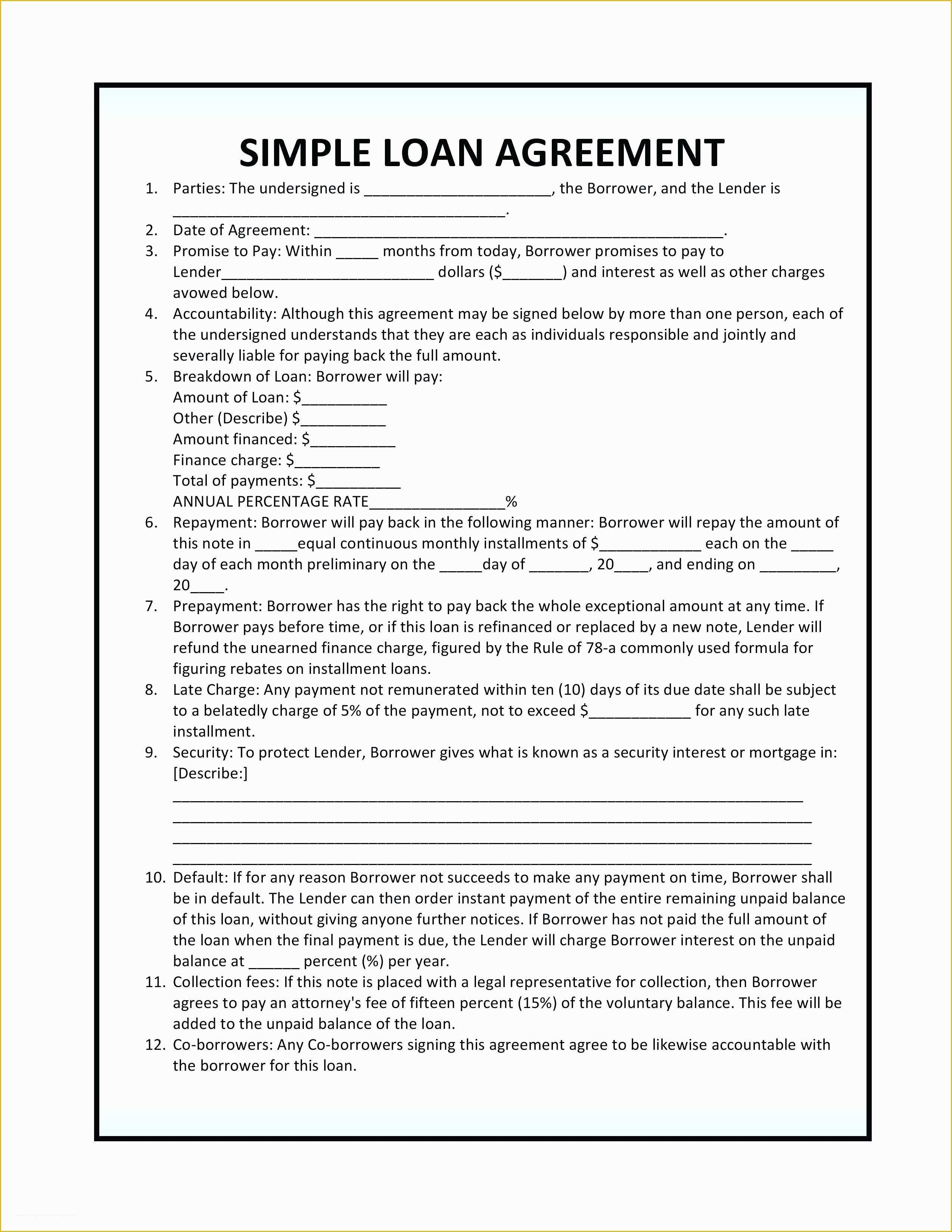 Family Loan Agreement Template Free Of Template Family Loan Agreement Template 