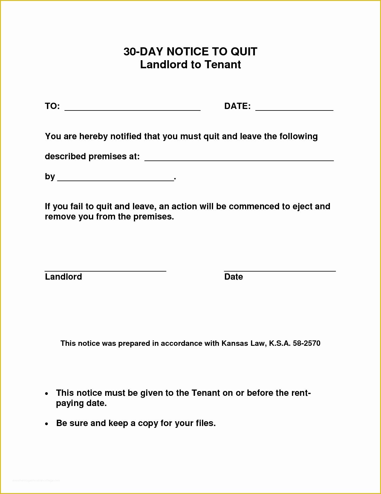 Free 30 Day Notice To Vacate California Template Of 10 Best Of 30 