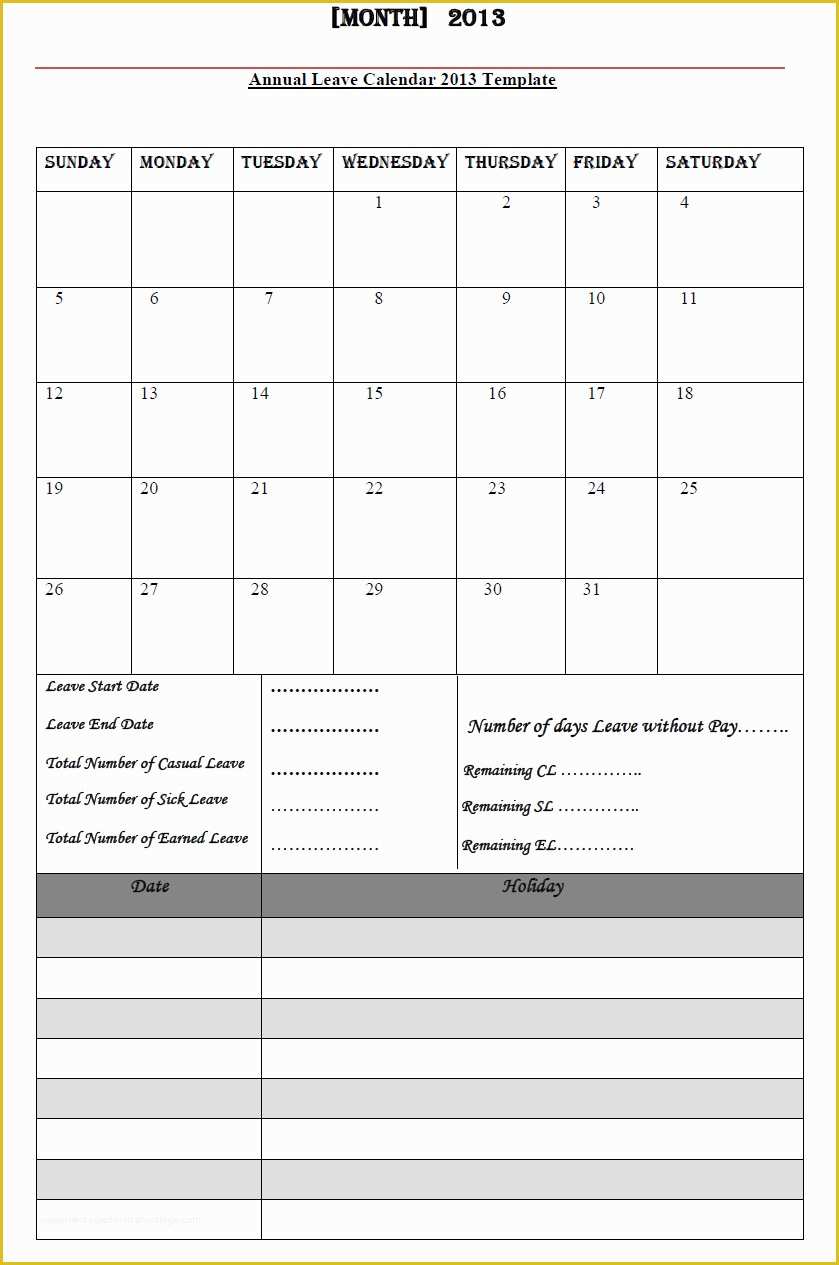 Free Annual Leave Planner Excel Template Www vrogue co