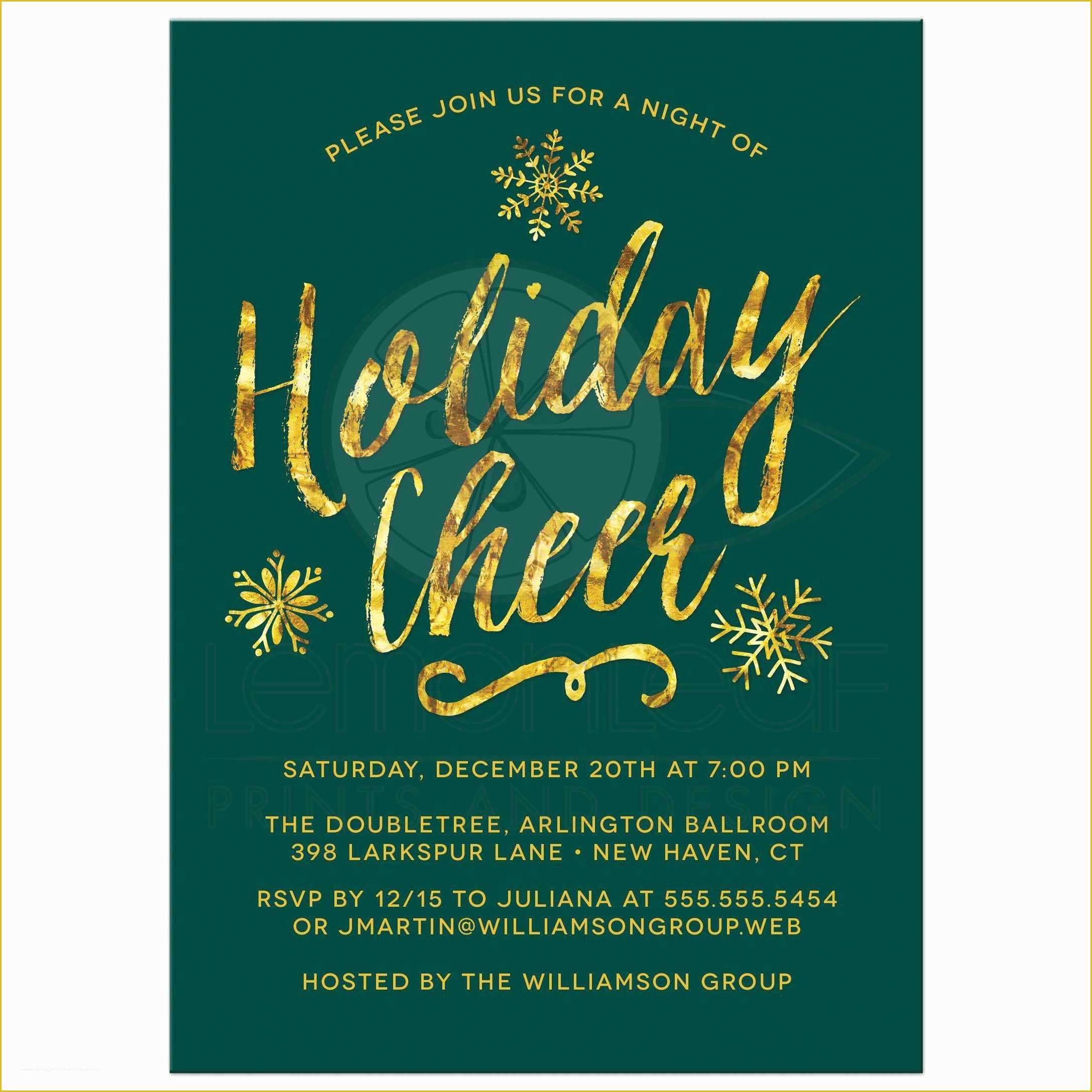 Free Christmas Cocktail Party Invitation Templates Of Holiday Cocktail