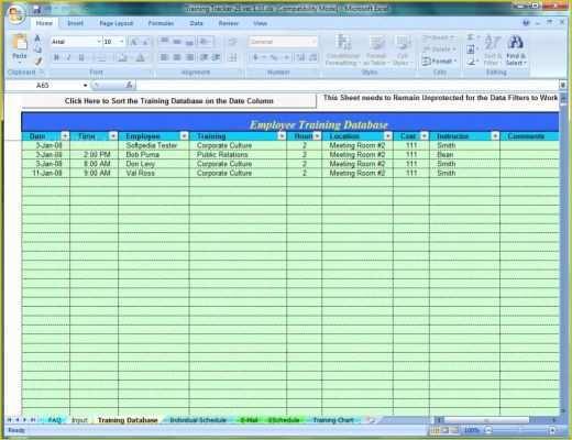 Free Employee Training Matrix Template Excel Of Free Employee Training ...