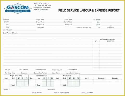 Free Field Service Report Template Of Free Field Service Report ...