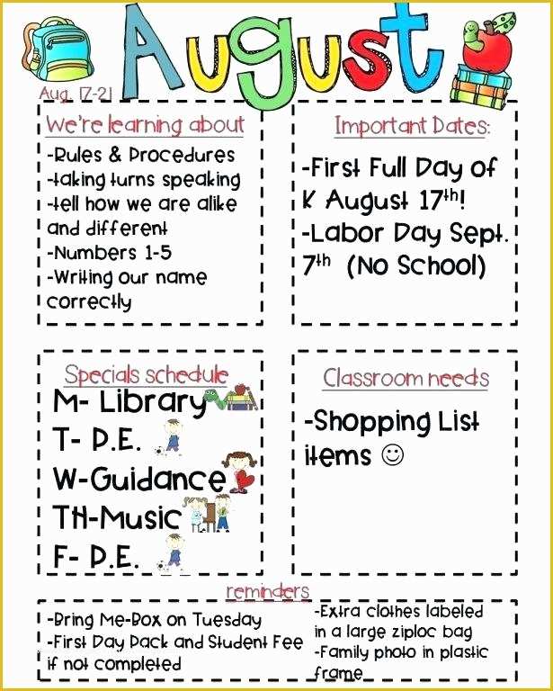 Free November Newsletter Templates Of Parent Newsletter Templates 