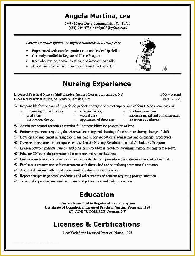 Free Nursing Resume Templates Of Nursing Curriculum Vitae Sample 
