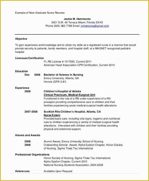 Free Nursing Resume Templates Of Nursing Student Resume Example 10 Free 