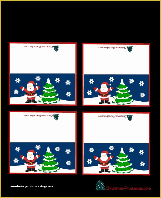 Free Printable Christmas Table Place Cards Template Of Free Printable 