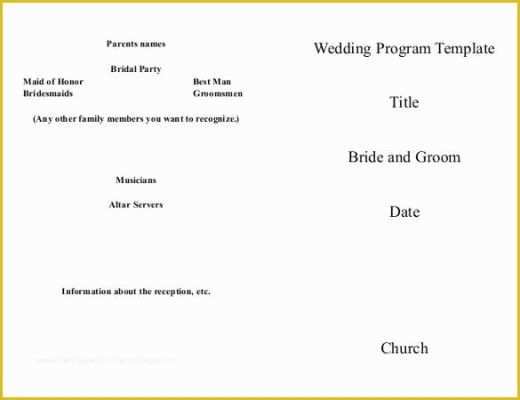 Free Printable Church Program Template Of 67 Wedding Program Template ...