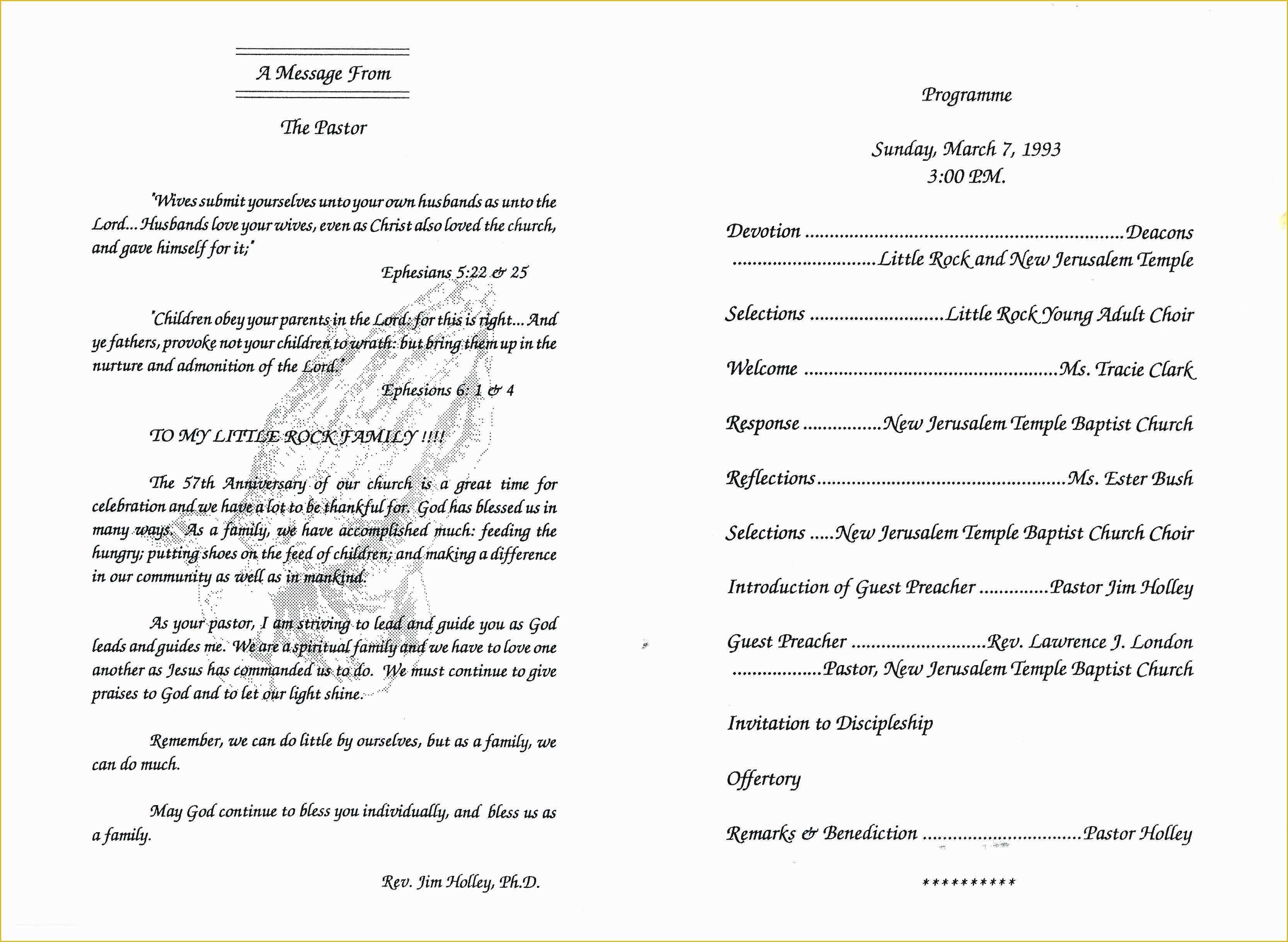 Church Wedding Program Templates