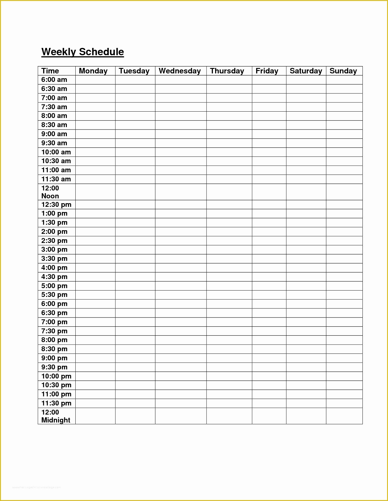 Free Schedule Template Of 10 Free Weekly Schedule Template 