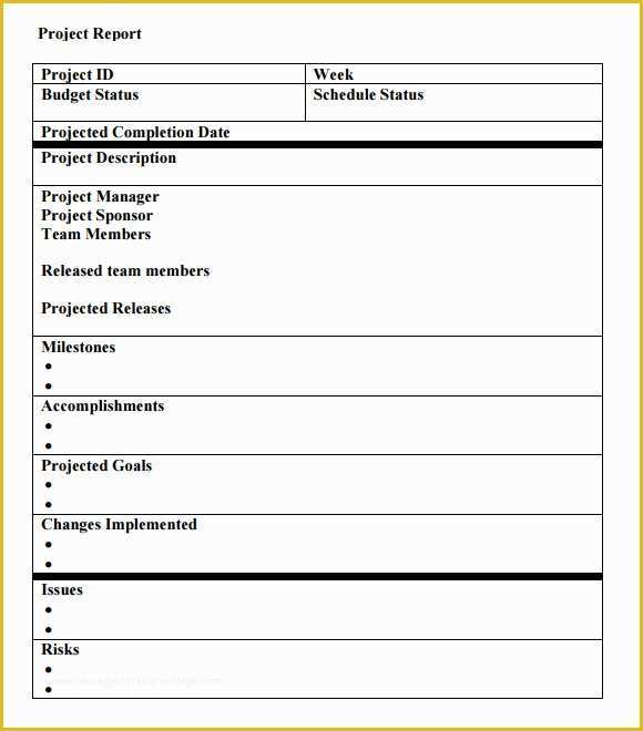 Free Simple Project Management Templates Of 14 Sample Project Status ... Free Simple Project Management Templates Of 14 Sample Project Status ...