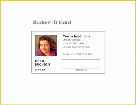 Free Student Id Card Template Of Student Identification Card ...