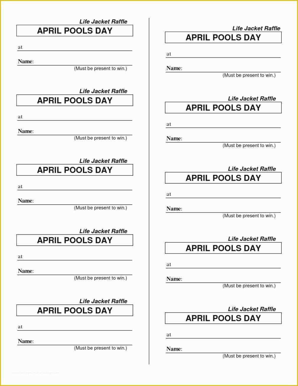 Avery Ticket Template