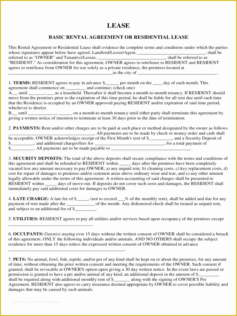 Free Washington State Rental Agreement Template Of Rent And Lease 