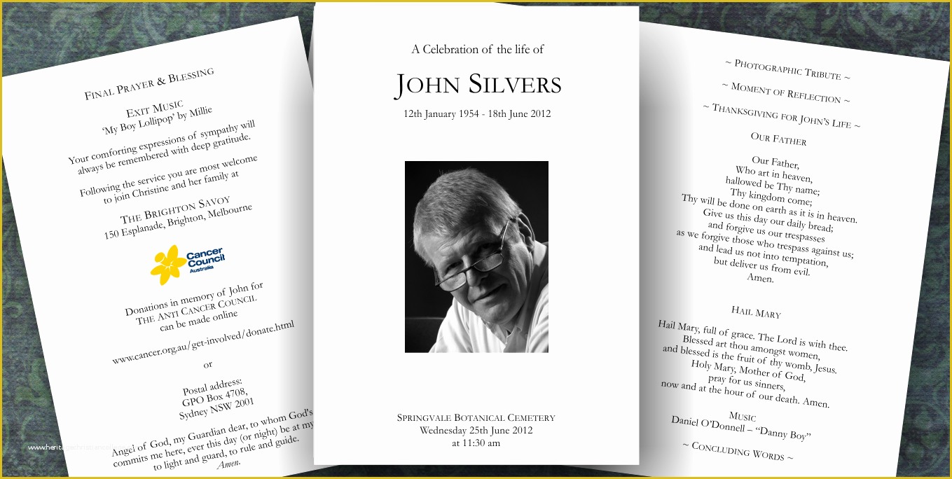Funeral Order Of Service Template Free Of 8 Free Funeral Order Of 