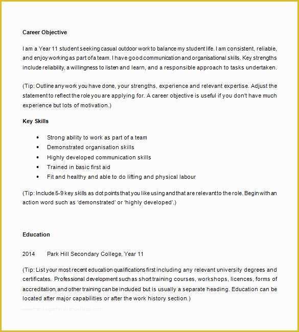 Resume Templates Free For High School Students Of 13 High School Resume 