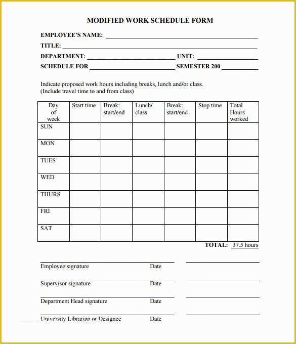 Weekly Work Schedule Template Free Download Of 17 Daily Work Schedule 