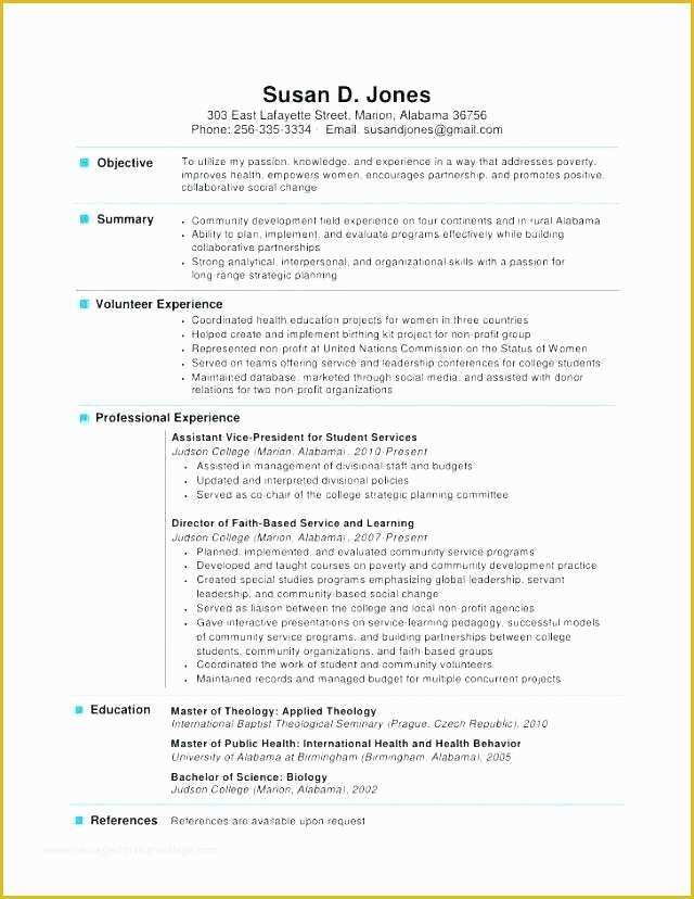 2 Page Resume Templates Free Download Of 1 Page Resume Template Word 