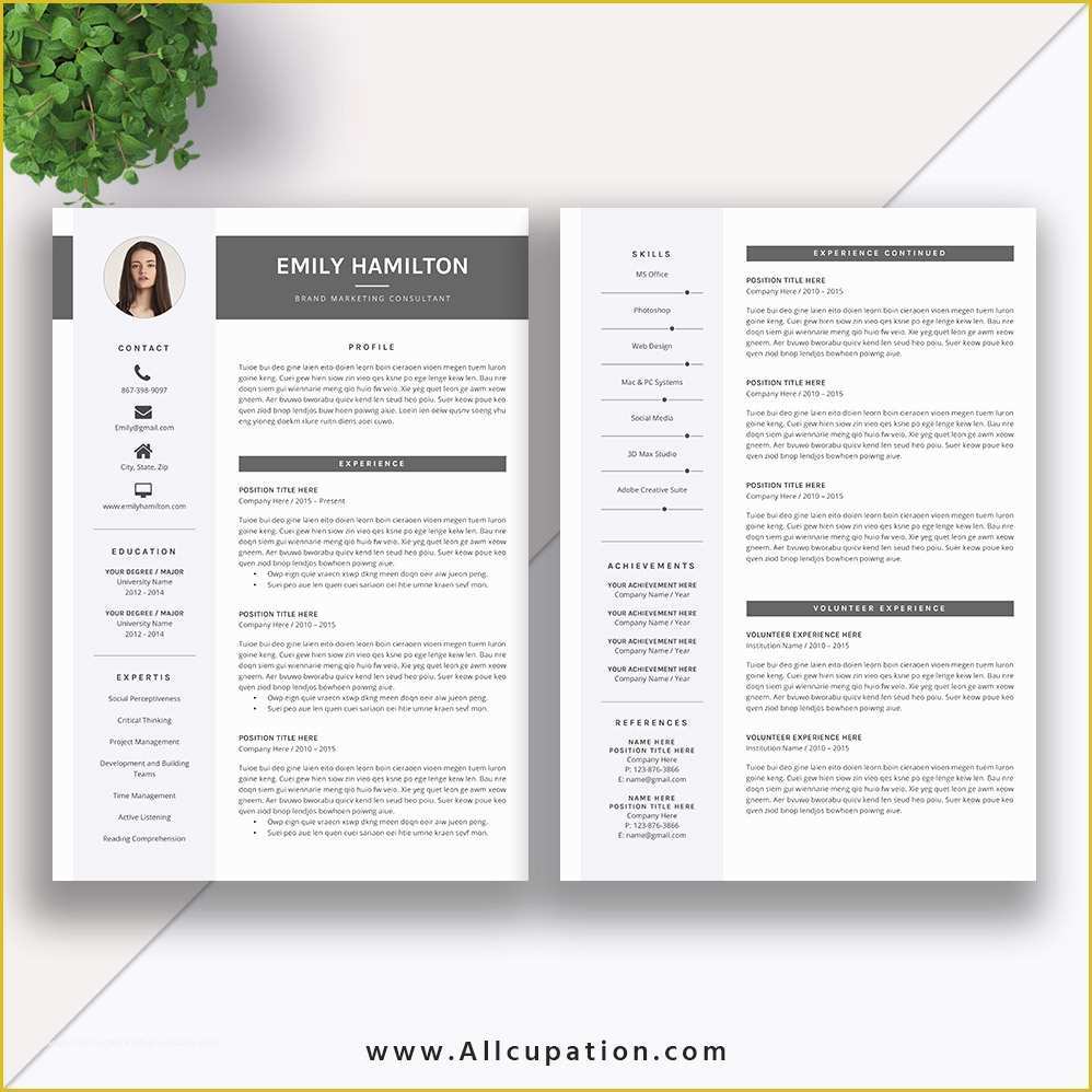 2 Page Resume Templates Free Download Of This Eye Catching Editable 