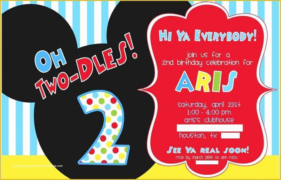 2nd Birthday Invitations Templates Free Of Two Year Old Birthday 