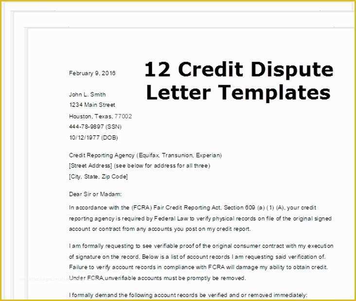 609 Letter Template Free