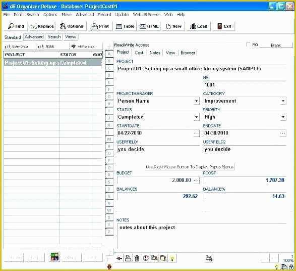 Task Management Access Database Template