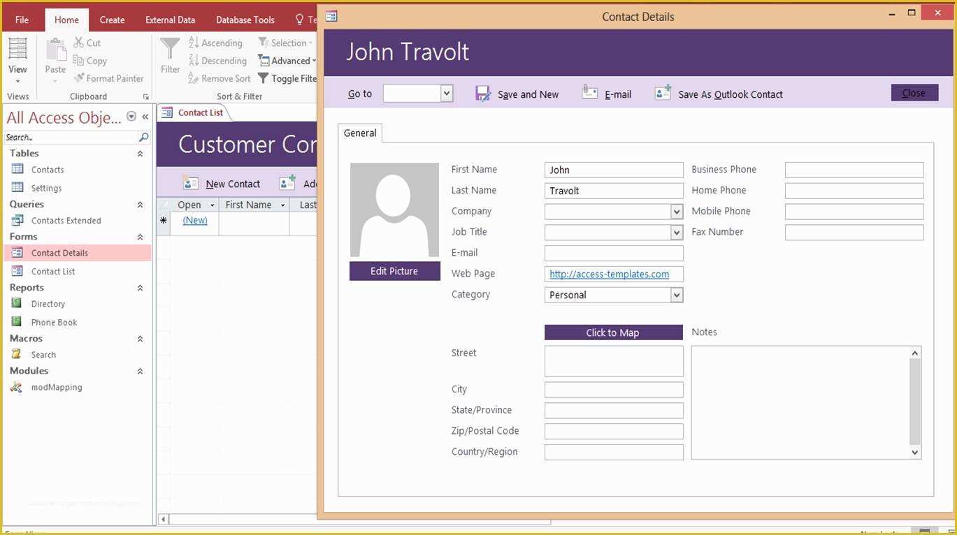 Free Ms Access Template Small Business Hontracking
