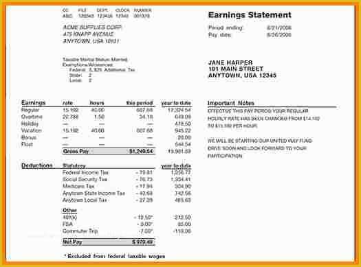 Adp Paycheck Stub Template Free Of 9 Adp Pay Stub Template Pdf 