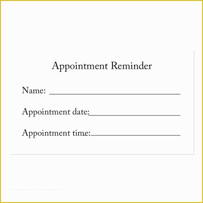 37 Appointment Reminder Cards Template Free Heritagechristiancollege
