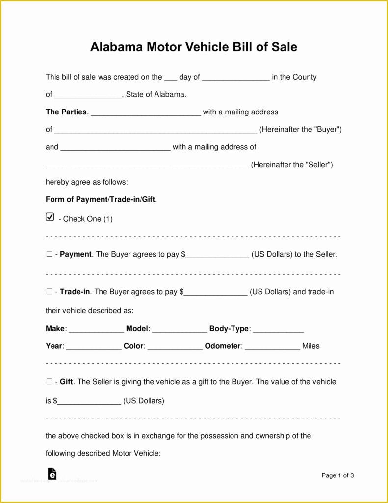Auto Bill Of Sale Template Free Of Free Alabama Bill Of Sale forms Pdf ... Auto Bill Of Sale Template Free Of Free Alabama Bill Of Sale forms Pdf ...