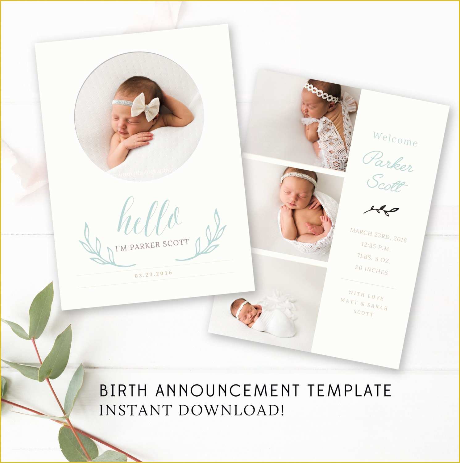 Baby Announcement Cards Free Template Of Baby Birth Announcement 