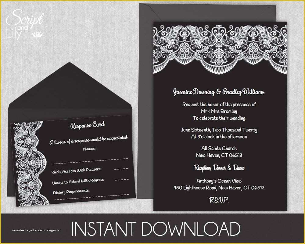 Black And White Invitation Templates Free Download Of Black And White 