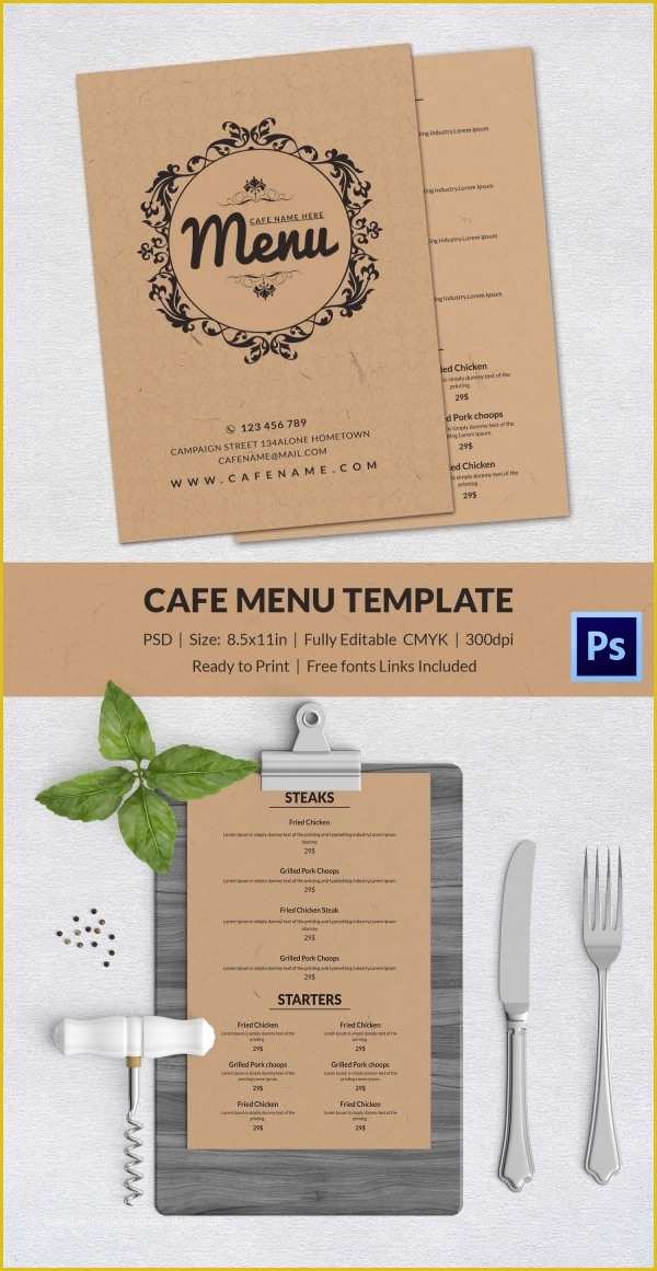 Cafe Menu Design Template Free Download Of Cafe Menu Template 40 Free 