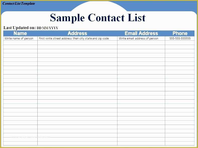 Call List Template Free Of 12 Excel Address List Template