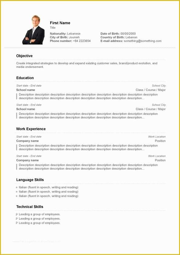 Canadian Resume Template Free Of Free Canadian Resume Templates 