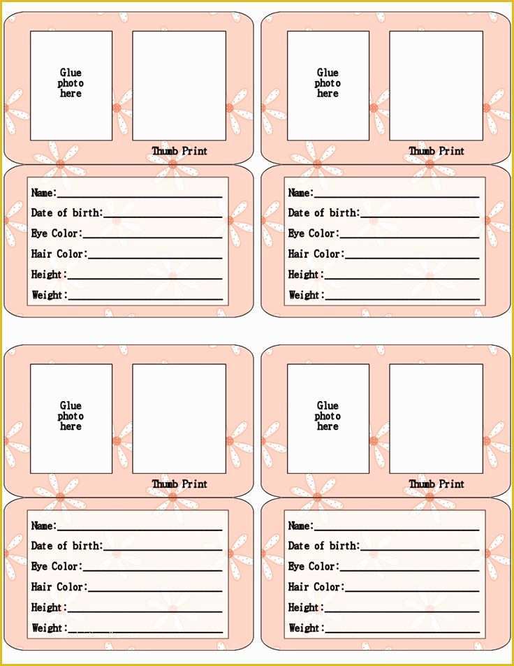 Child Id Card Template Free Of 17 Best Images About Kid Id Cards On 