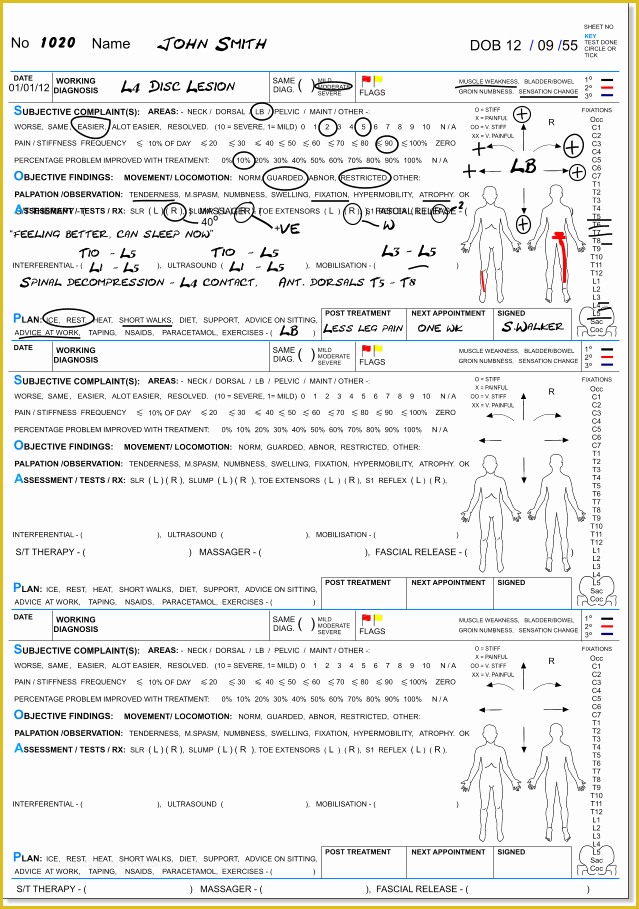Chiropractic Soap Notes Template Free Of 10 Best Of Massage Therapy 