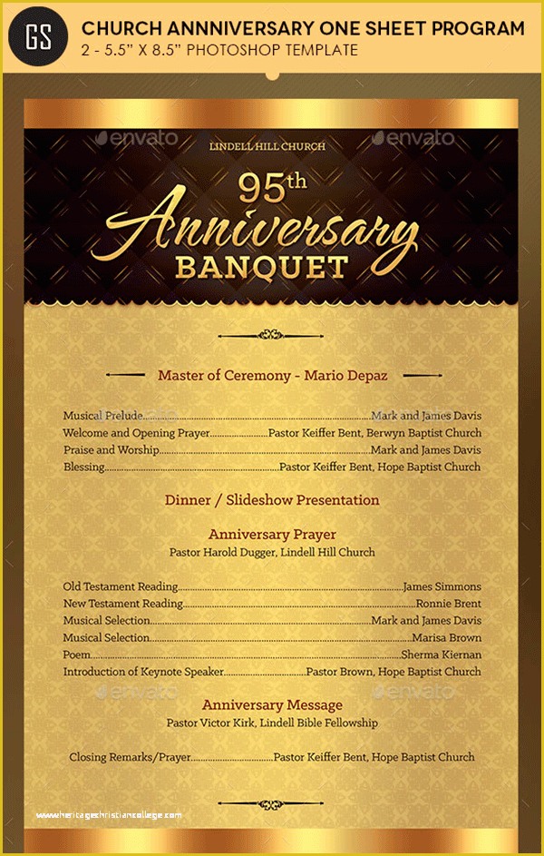 Church Anniversary Program Templates Free