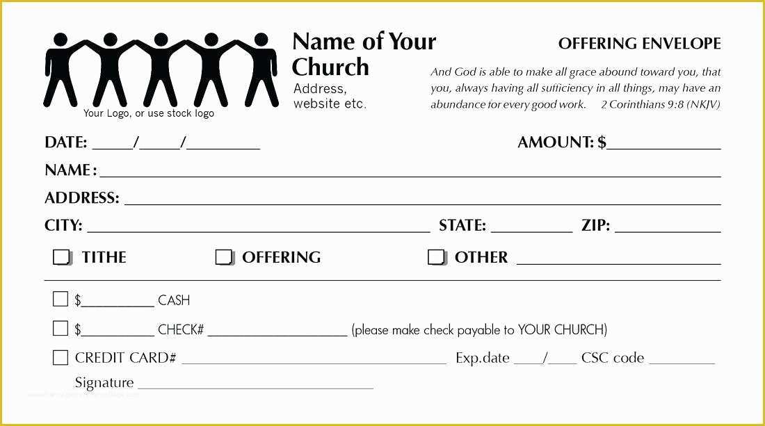 Offering Envelopes Printable Template Design