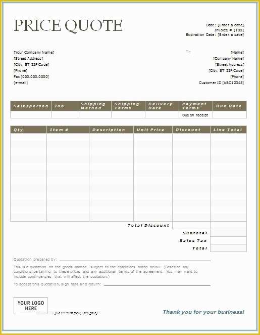 Cleaning Service Quote Template Free Of Printable Blank Bid Proposal 