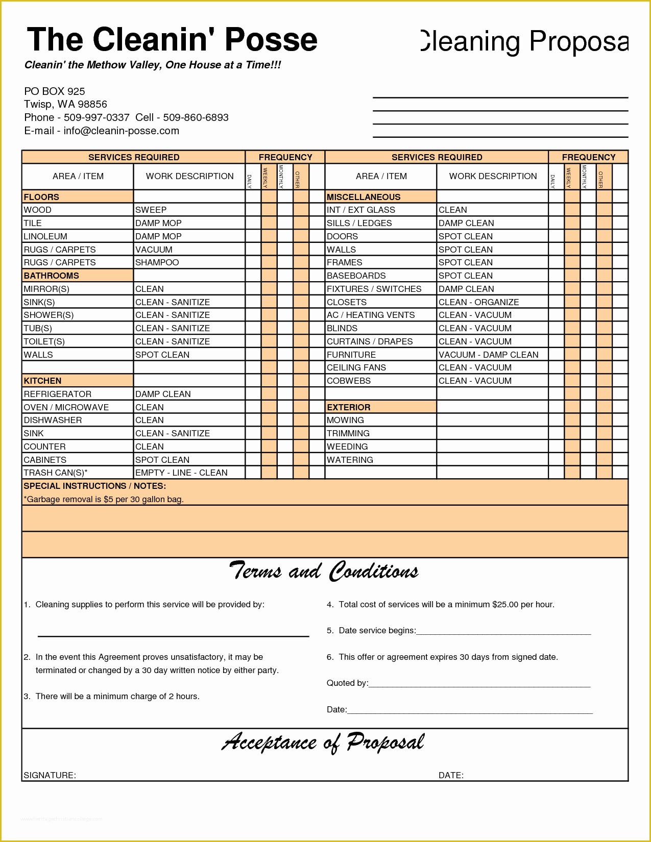 Template For House Cleaning Services 40 Printable House Cleaning 