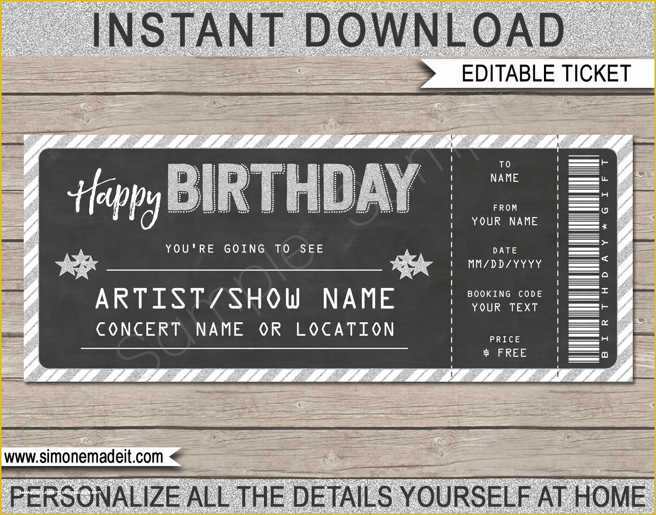 Concert Ticket Template Free Of Concert Gift Tickets Template 