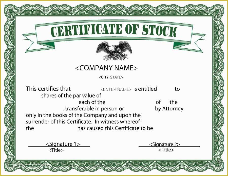 Corporate Stock Certificates Template Free Of 40 Free Stock Certificate 