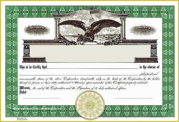 Corporate Stock Certificates Template Free Of Stock Certificates Llc 