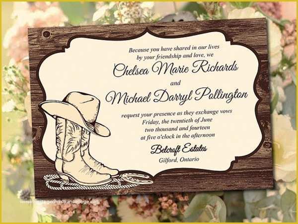 Cowboy Invitations Template Free Of Printable Wedding Invitations 82 