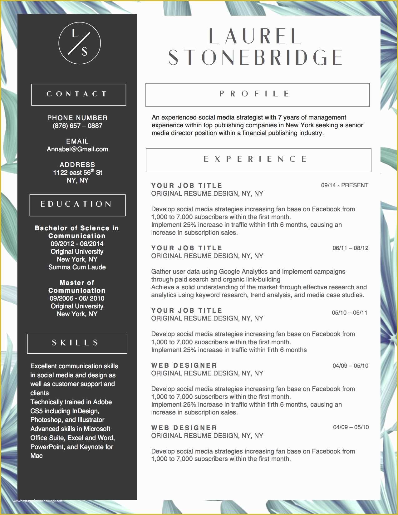 Creative Word Resume Templates Free Of Creative Cv Template Fully