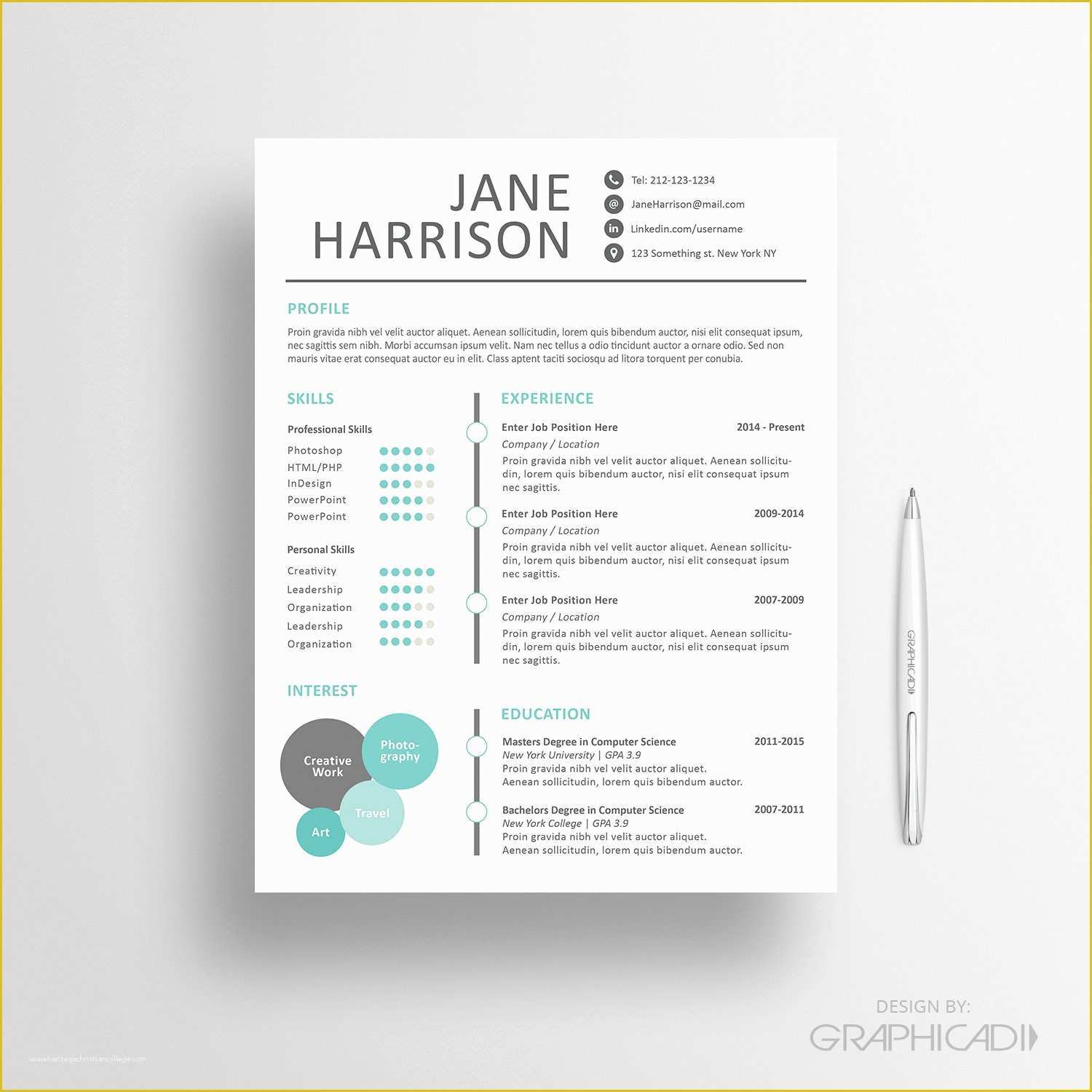 Creative Word Resume Templates Free Of Creative Cv Template Fully