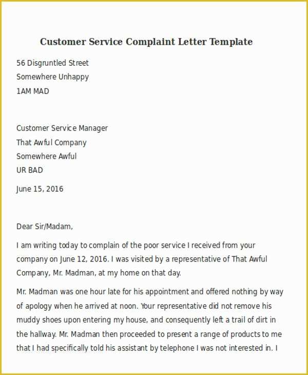 Customer Service Email Templates Free Of 32 Plaint Letter Formats Doc