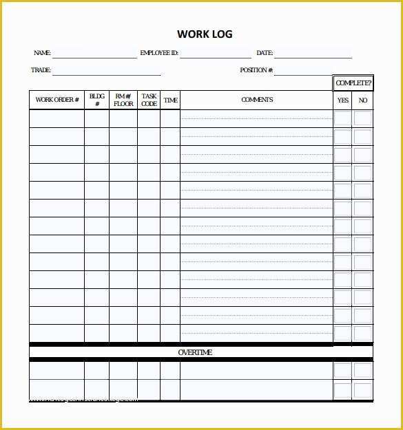Daily Construction Log Template Free Of 16 Sample Daily Log Templates 