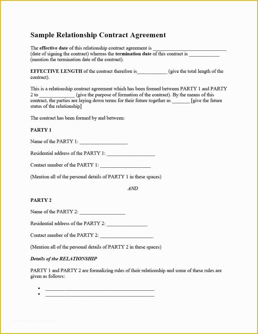 Dom Sub Contract Template Free Printable Templates