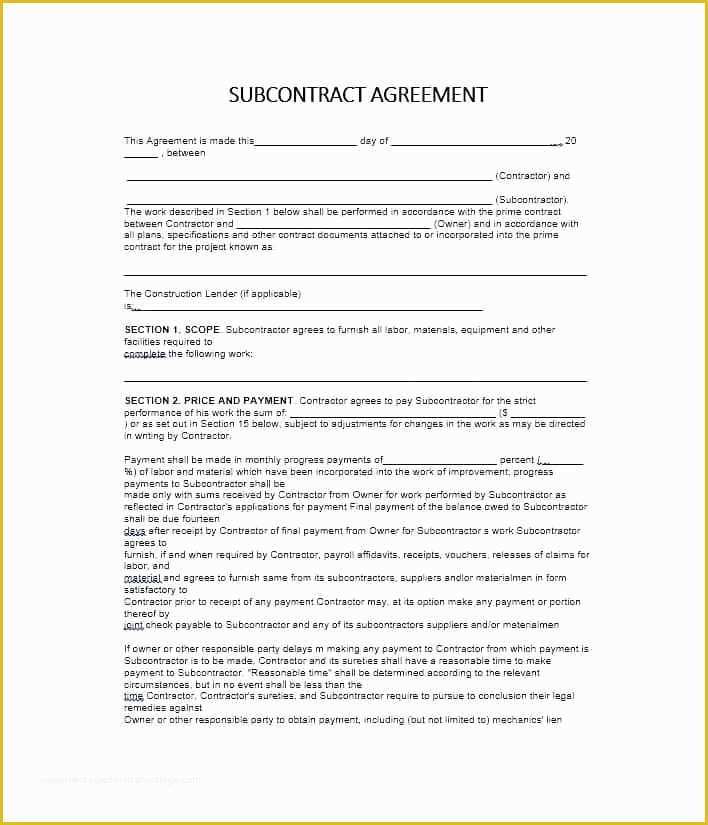 31 Dom Sub Contract Sample Images Conve